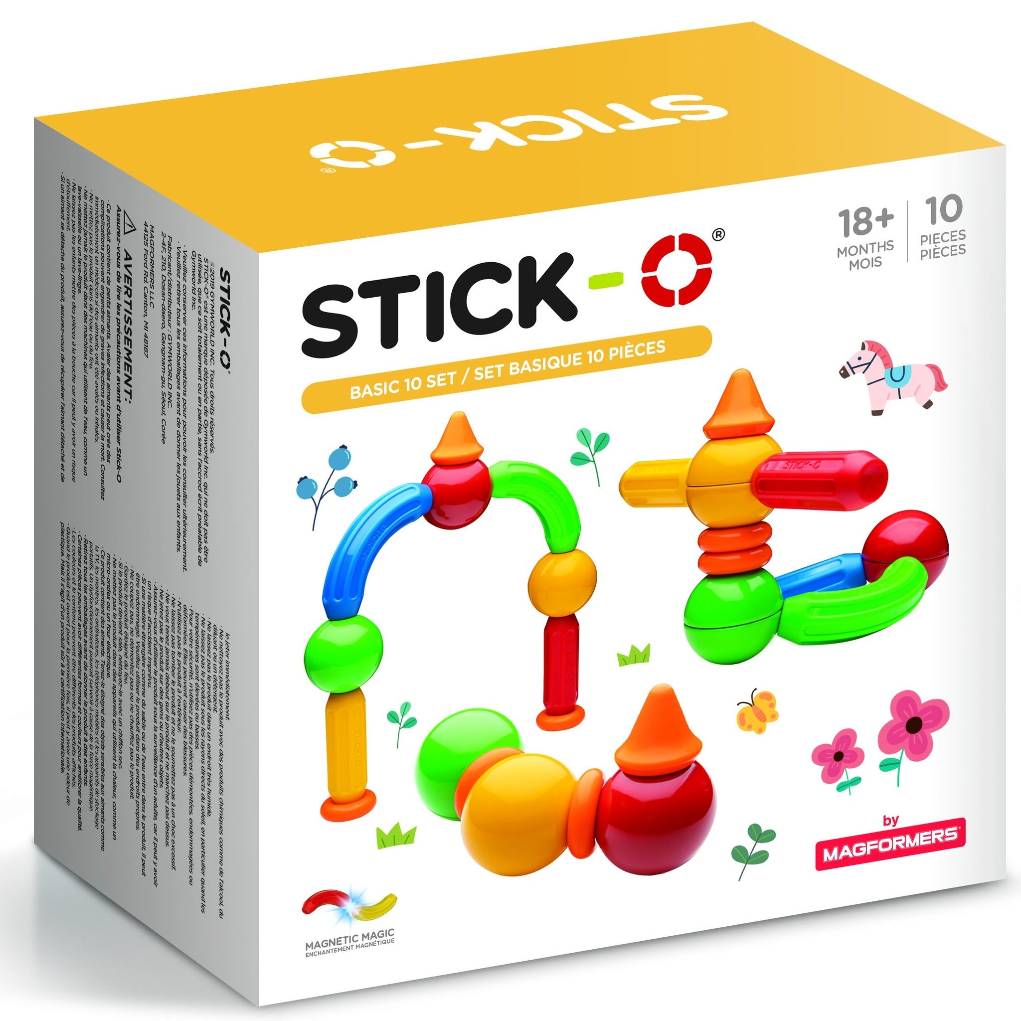 Stick O Basic 10 Piece Magnetic Construction STEM Toy Magformers Toys UK